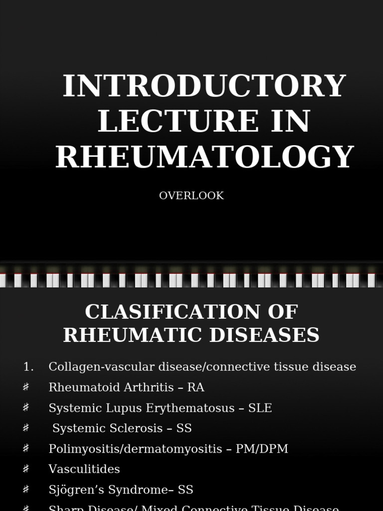 Lecture 1 Introductory Lecture | PDF | Rheumatology | Immune System