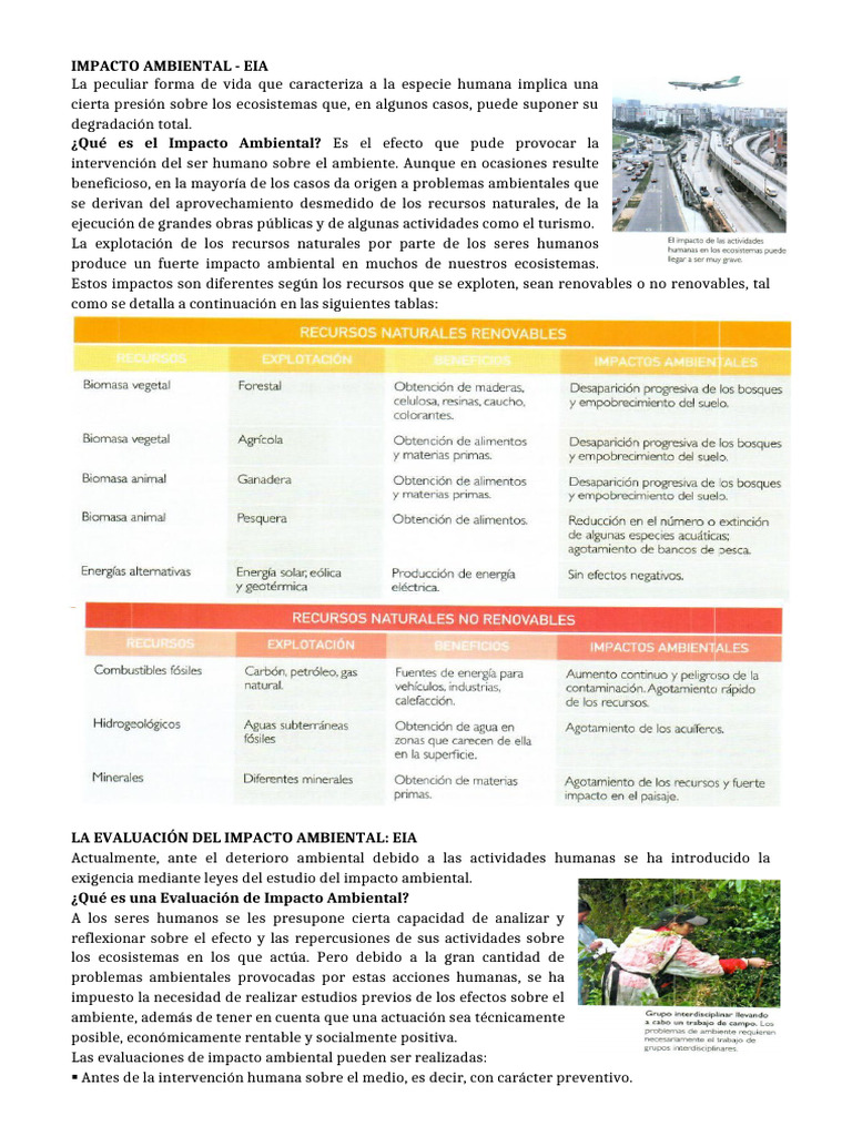 Impacto Ambiental | PDF | Evaluación de impacto ambiental | Ciencias ...