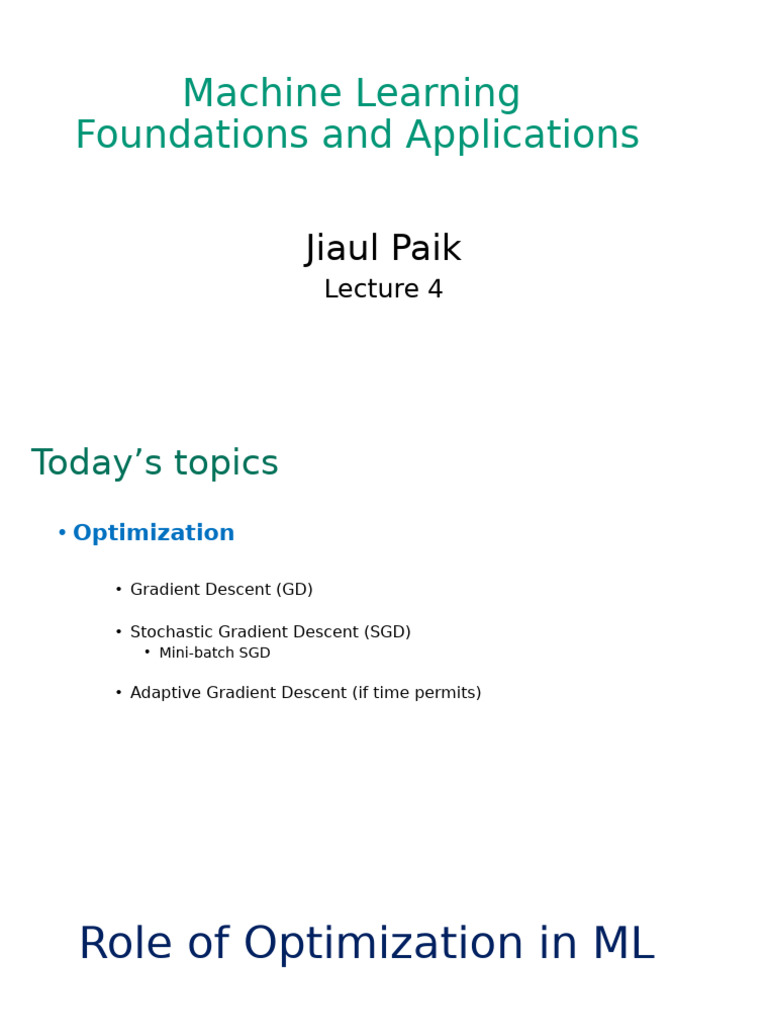 Mlfa Autumn 22 Lec 04 | PDF | Mathematical Optimization | Mathematics Of Computing