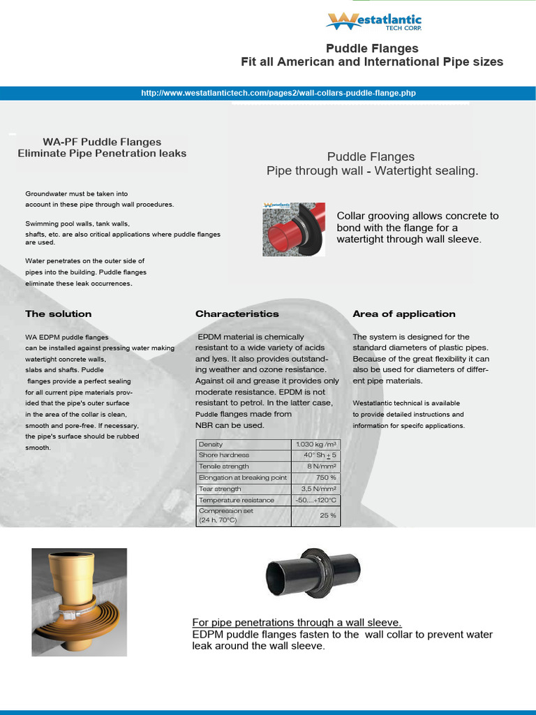 Puddle Flanges Edpm Westatlantic CkGU2xjA | PDF | Pipe (Fluid ...