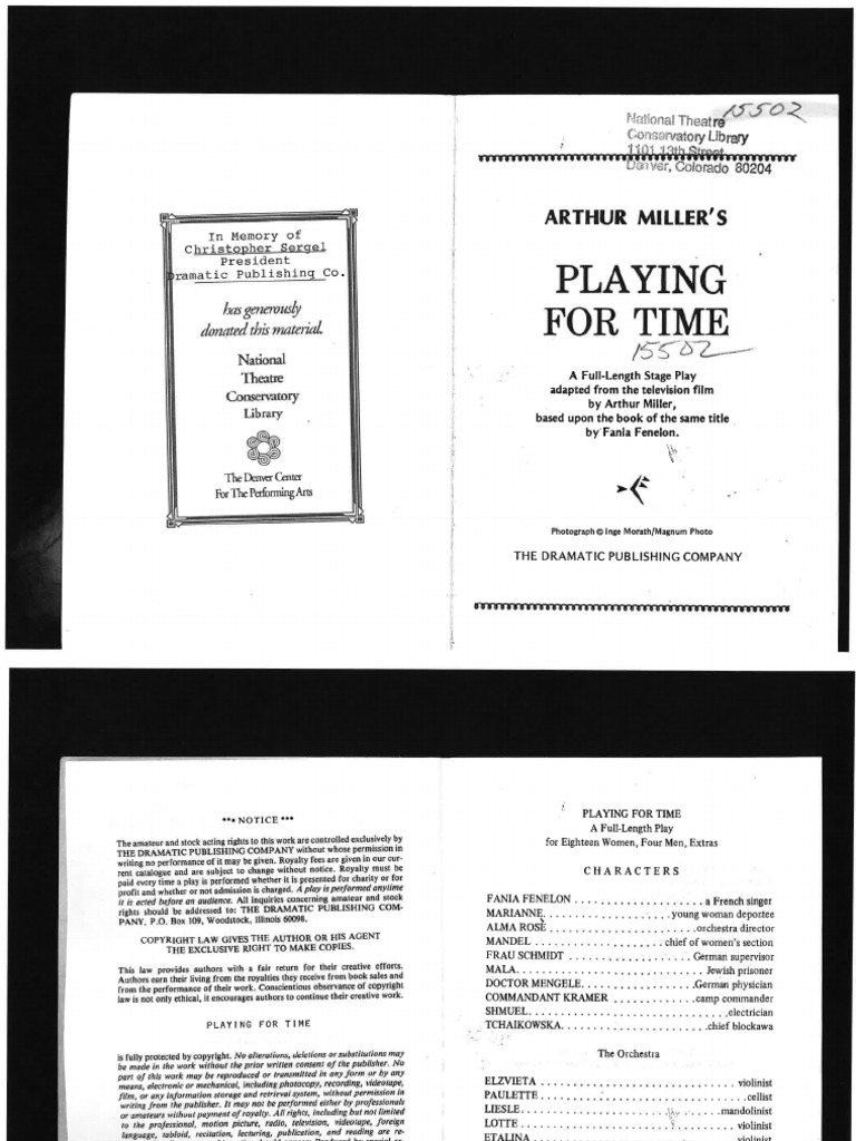 Playing For Time - Miller | PDF