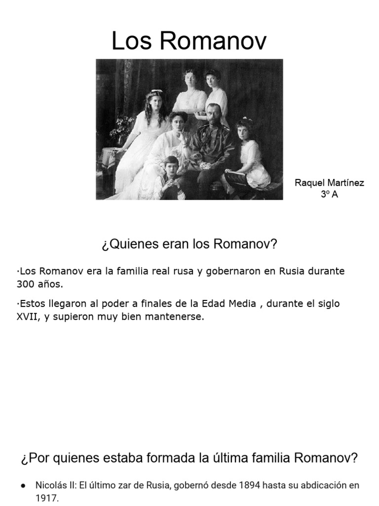 Los Romanov | PDF | Casa de romanov | Nicholas Ii De Rusia