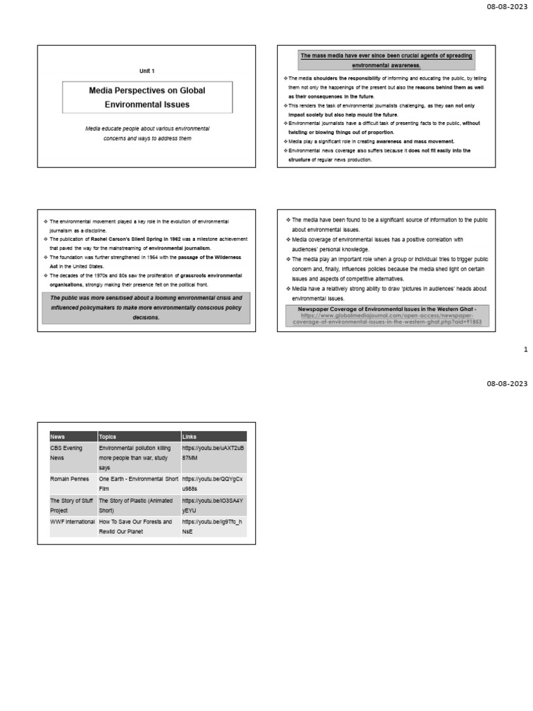 2 Handout - Unit - 1 - 2 - Media Perspectives - Global Environmental ...