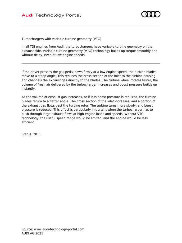 ATP Turbochargers With Variable Turbine Geometry VTG | PDF