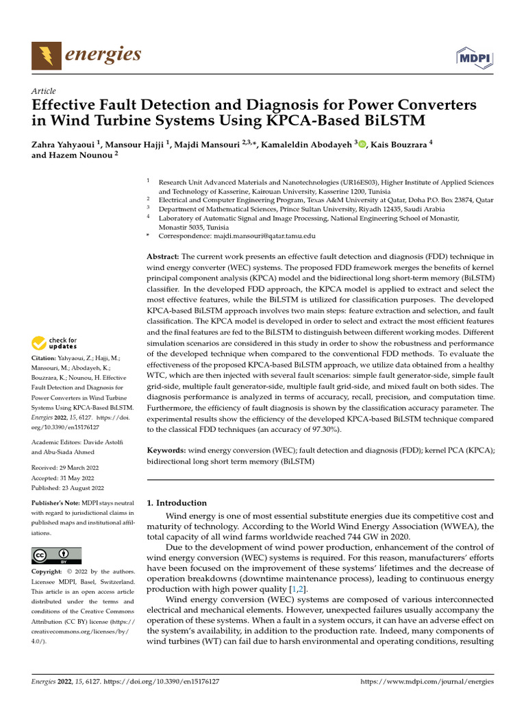 Effective Fault Detection and Diagnosis For Power | PDF | Artificial ...