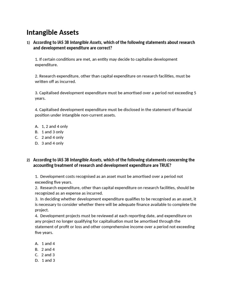 Intangible Assets | PDF | Expense | Intangible Asset