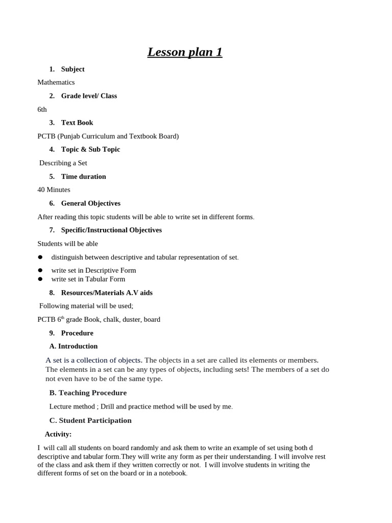 Sample Lessons For Students - Docxn | PDF | Multiple Choice | Lesson Plan