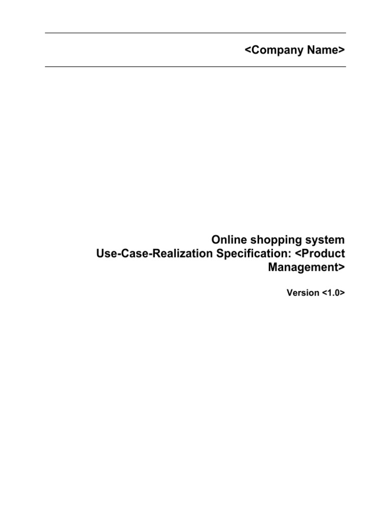 Use Case Realization Specification Product Management | PDF | Use Case | Specification ...