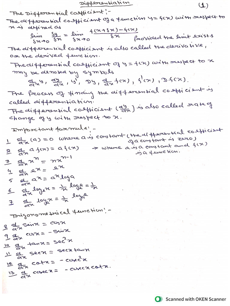 1.differentiation Notes Unit-I | PDF