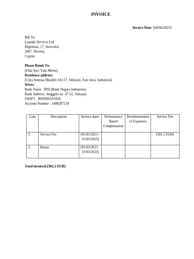 Invoice For Operation March | PDF