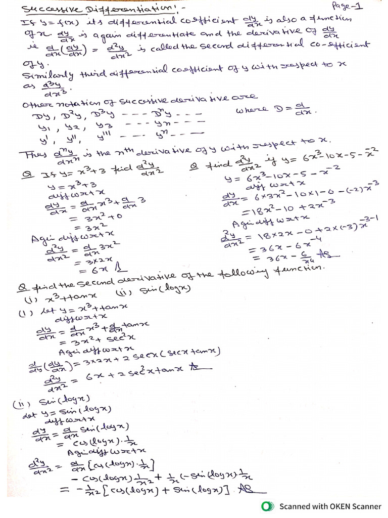 2.successive Diff. and Leibnitz Theorem Notes Unit-I | PDF