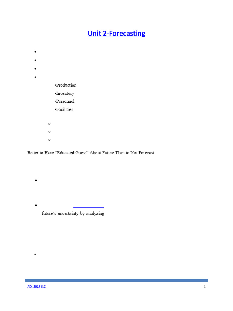 Note 2 Forecasting_2 | PDF | Forecasting | Cognition