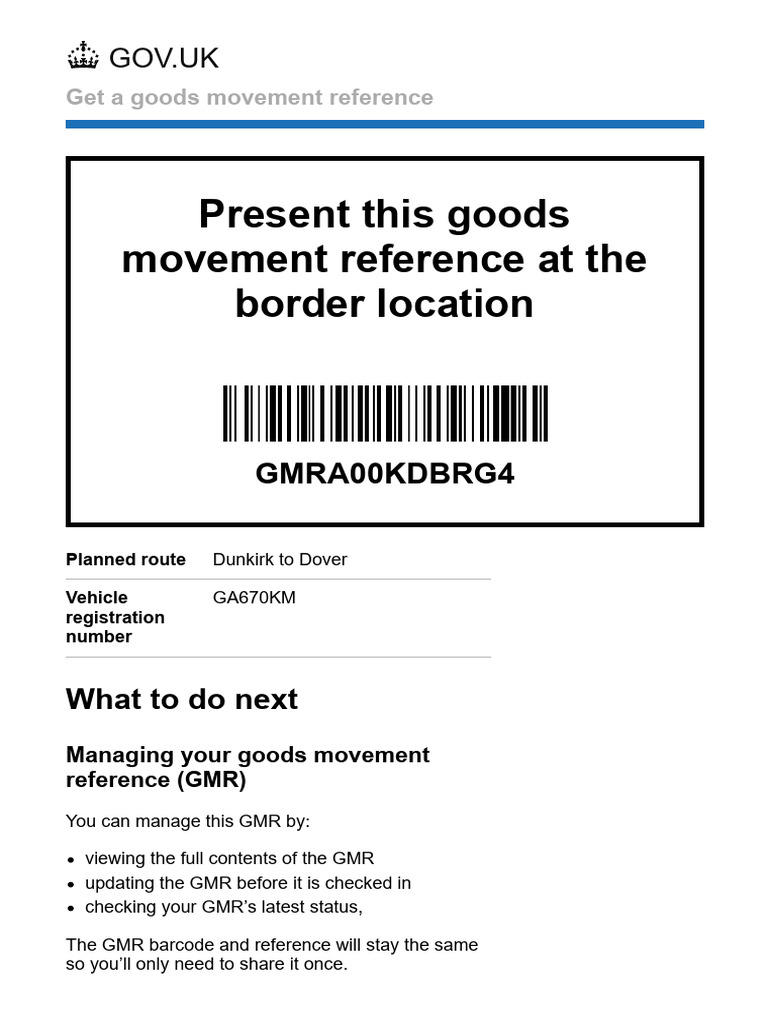 Present This Goods Movement Reference at The Border Location - Get A ...