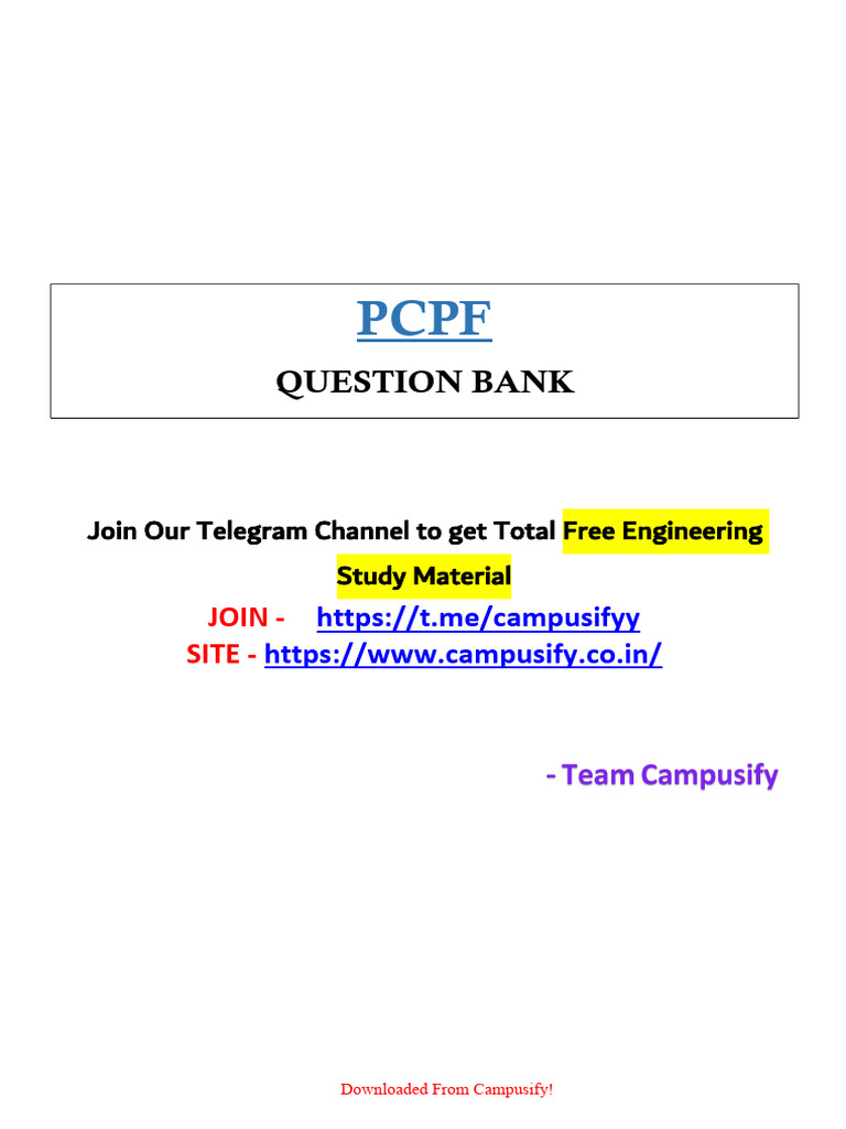 PCPF QB by Campusify | PDF