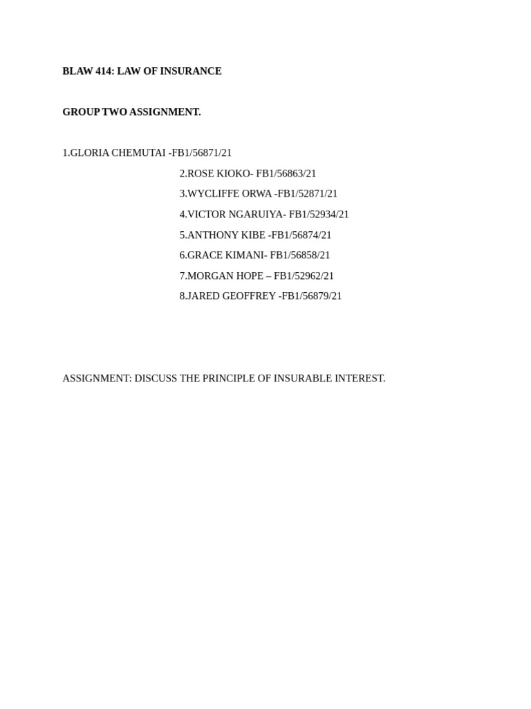 Group 2 Insurance Law Assignment | PDF | Insurance | Liability Insurance