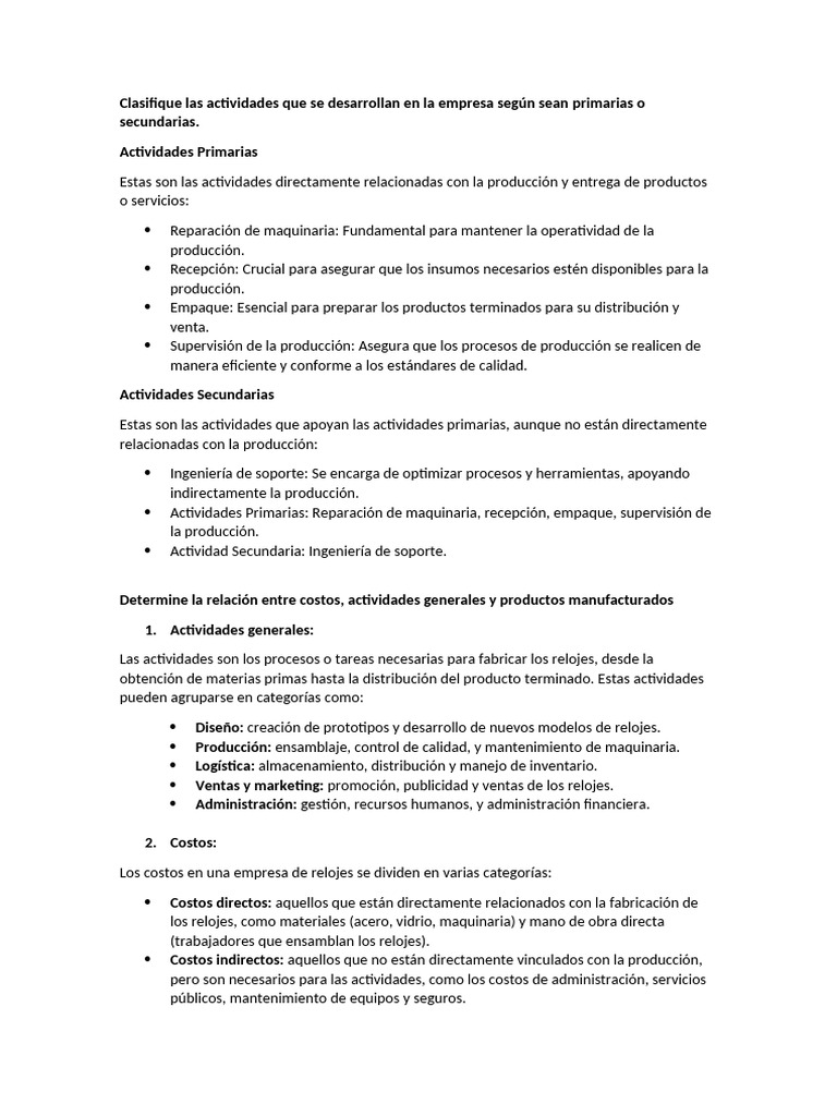 TA2 Gestion de Costos | PDF | Business | Calidad (comercial)