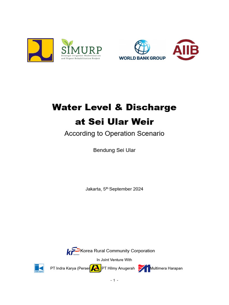 Water Level & Discharge at Sei Ular Weir For Model Test R2 | PDF ...