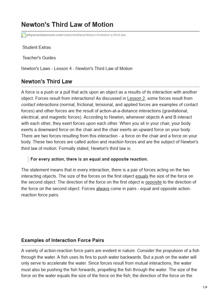 Understanding Newton's Third Law | PDF | Force | Mechanics