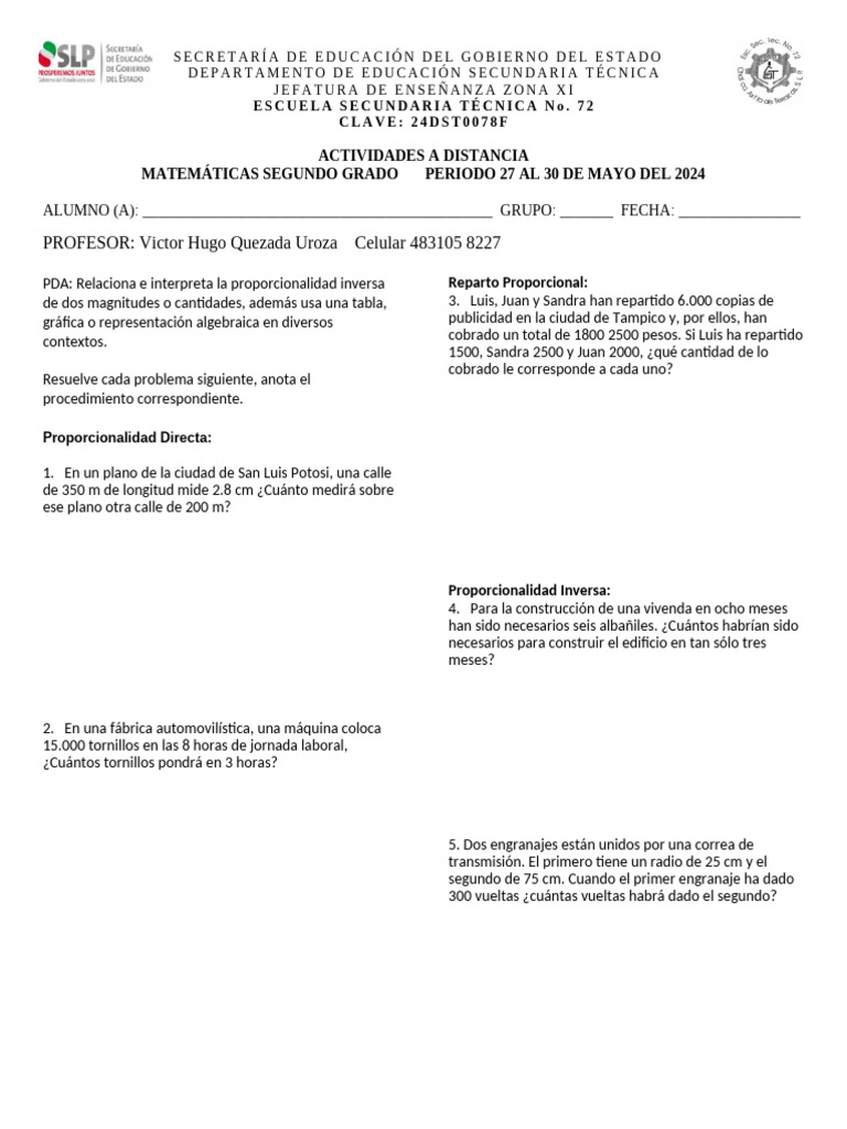 ACTIVIDADES 2DO SEMANA 20a24may | PDF