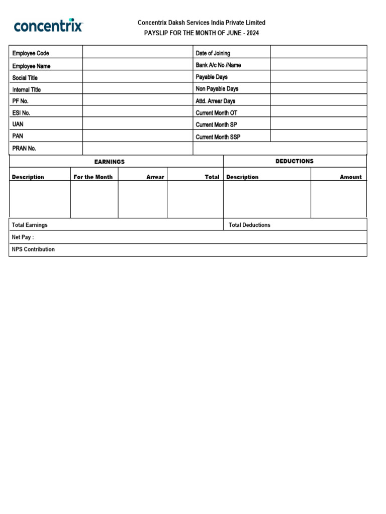 Salary Slip - Jun'2024 | PDF | Government Finances | Taxes