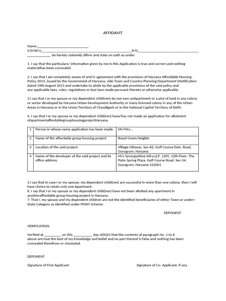 AFFIDAVIT New | PDF | Affidavit