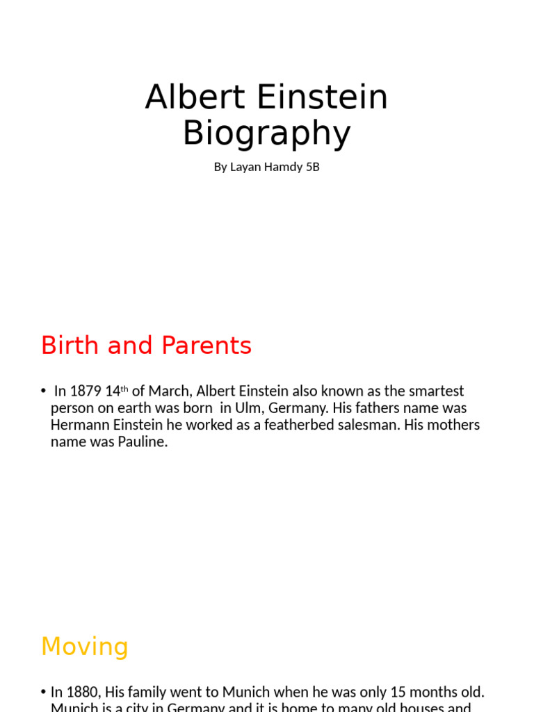 Albert Einstein Biography | PDF | Albert Einstein | Physics