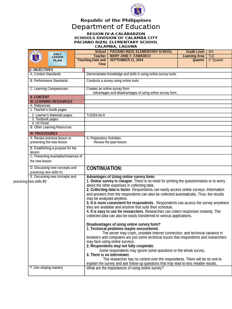 ONLINE-SURVEY-FORM2 | PDF | Learning | Cognition