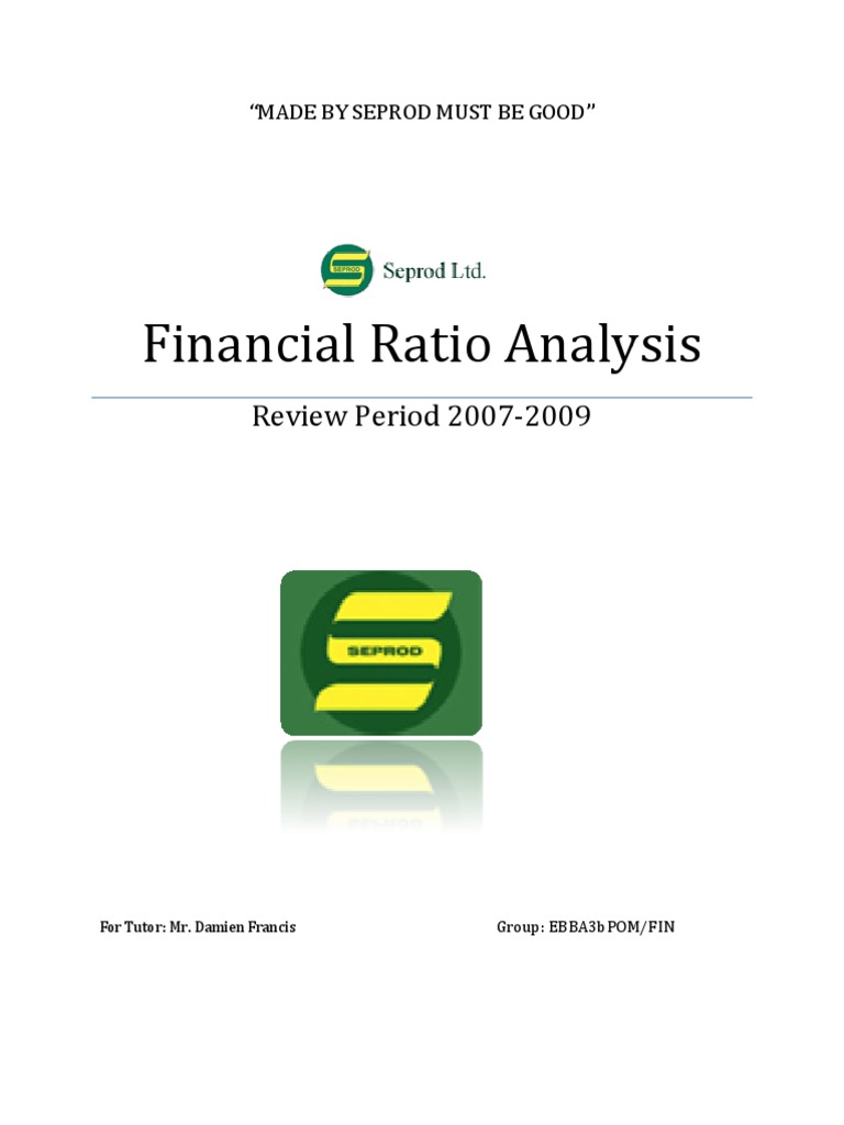 Seprod Ratio Analysis | PDF | Dividend | Leverage (Finance)