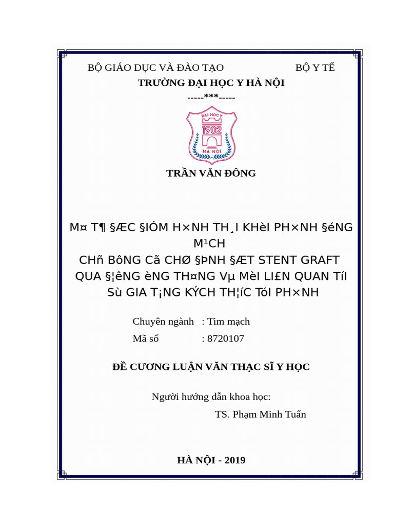 M T Æc Ióm H×NH TH I Khèi PH×NH Éng M CH CHÑ Bông Cã Chø ÞNH Æt Stent Graft Qua Êng Èng TH NG V ...