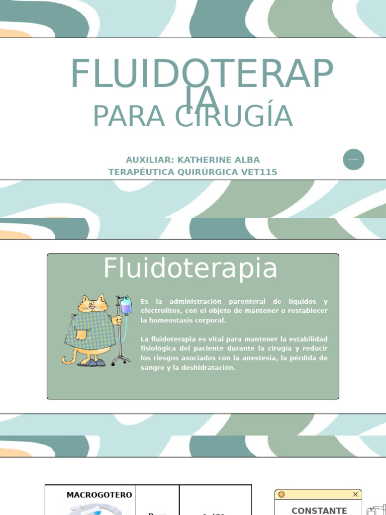 Fluidoterapia para Cirugia | PDF | Salud y bienestar