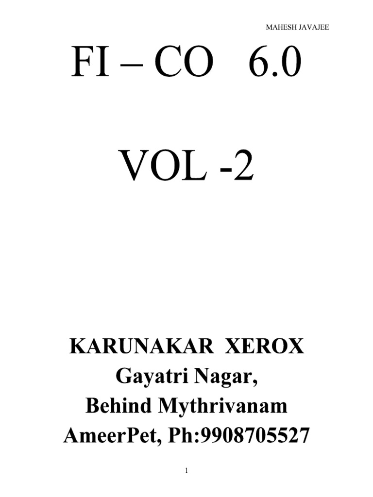 Manual SAP CO Material-Full | PDF