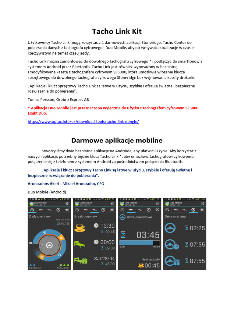 Tacho Link Kit | PDF