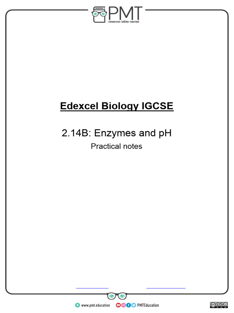 Detailed Notes - 03 Enzymes and PH - Edexcel Biology IGCSE | PDF | Ph ...