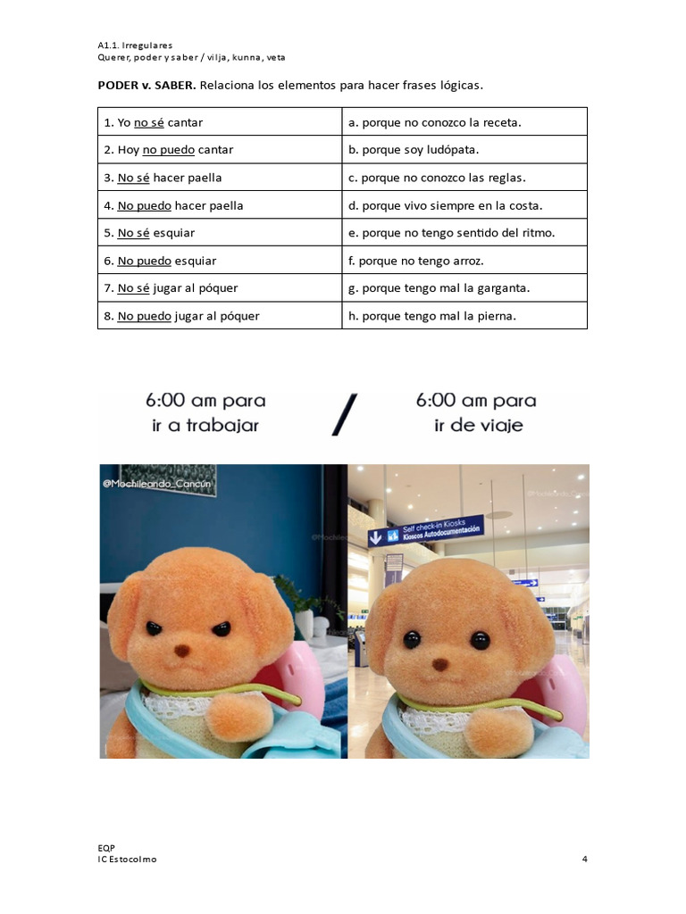 Verbos Irregulares: Querer, Poder y Saber | PDF