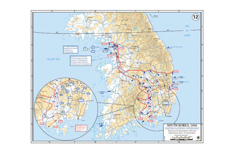 South Korea, UN Offensive, Situation 26 September 1950 and Operations ...