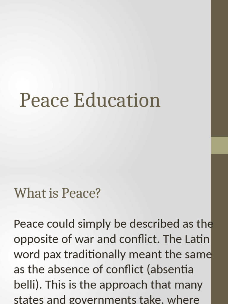 peace du | PDF | Peace | Psychological Concepts