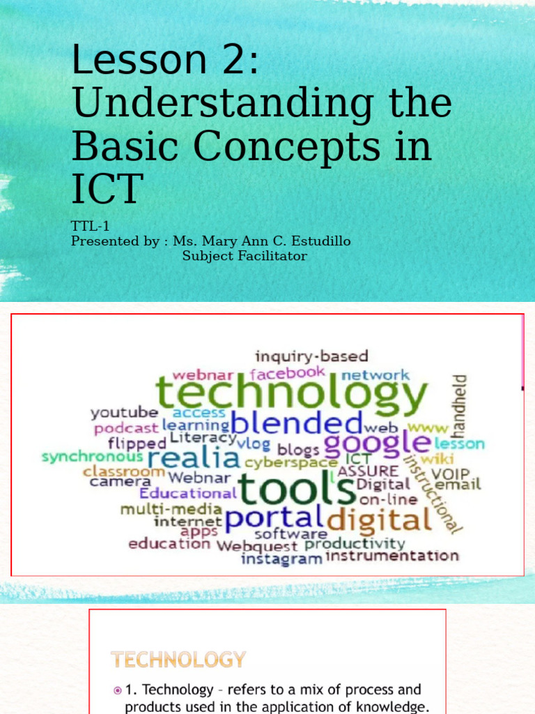 Lesson 2 Understanding the Basic Concepts in ICT | PDF Lesson 2 Understanding the Basic Concepts in ICT | PDF