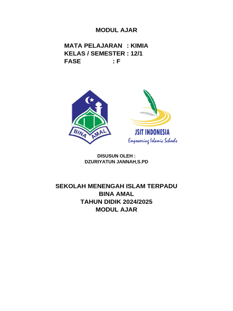 Modul Ajar Kimia 12 - Titrasi Asam Basa | PDF