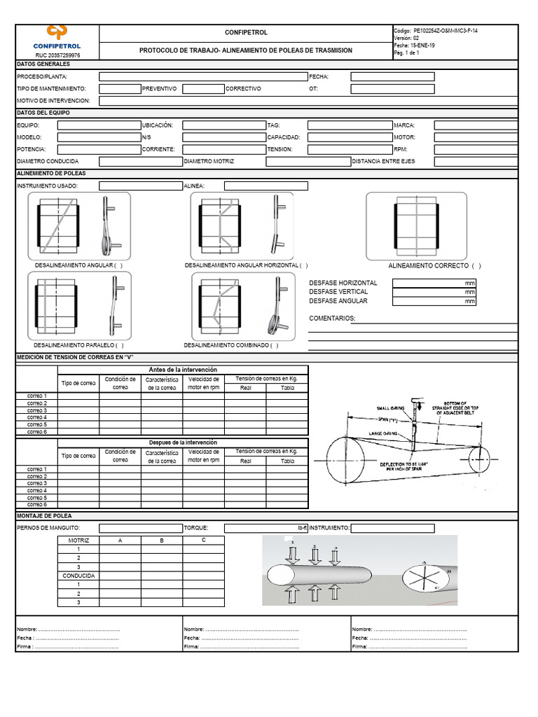 Pe102254z-O&m-Imc3-F-14 Protocolo de Trabajo - Alineamiento de Poleas ...