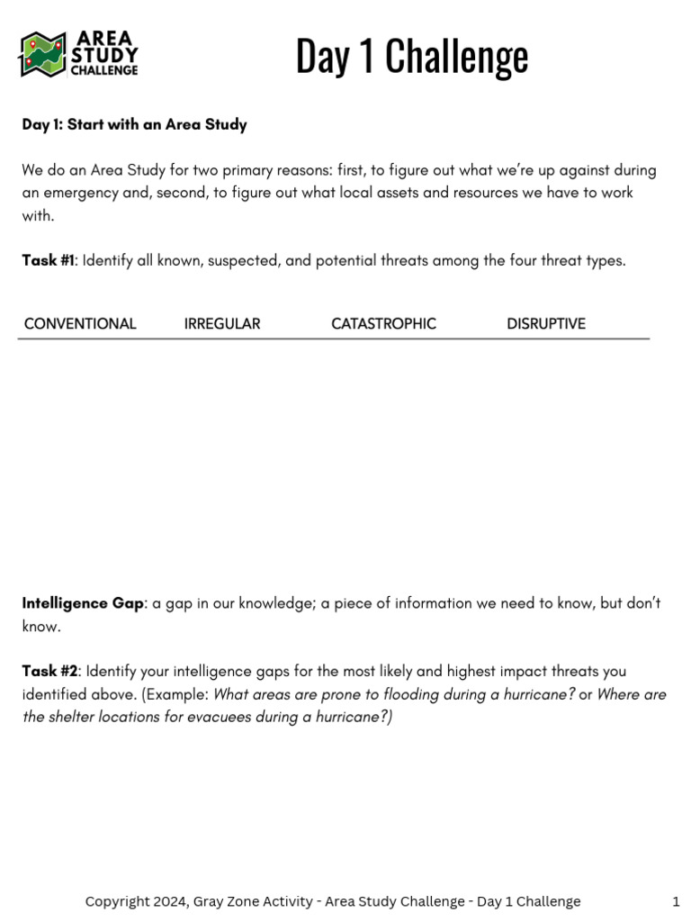 Day 1 Challenge: Day 1: Start With An Area Study | PDF | Social Science