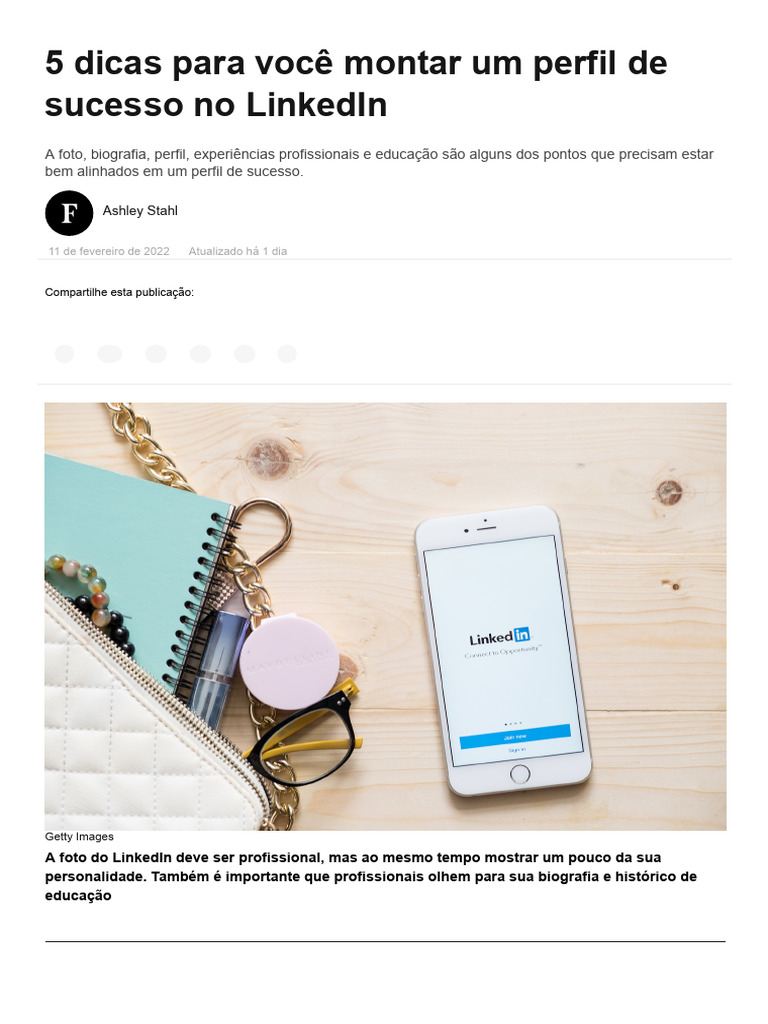 5 Dicas para Você Montar Um Perfil de Sucesso No LinkedIn | PDF | LinkedIn