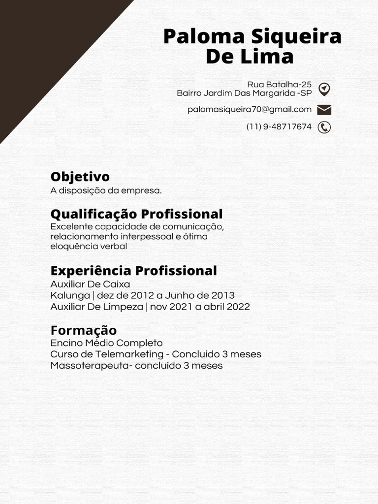 Currículo A4 Simples Preto - 20240708 - 140424 - 0000 | PDF