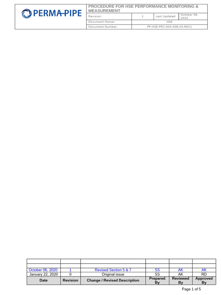 PP Hse PRC 004 008 20 Rev1 D0 | PDF | Occupational Safety And Health ...