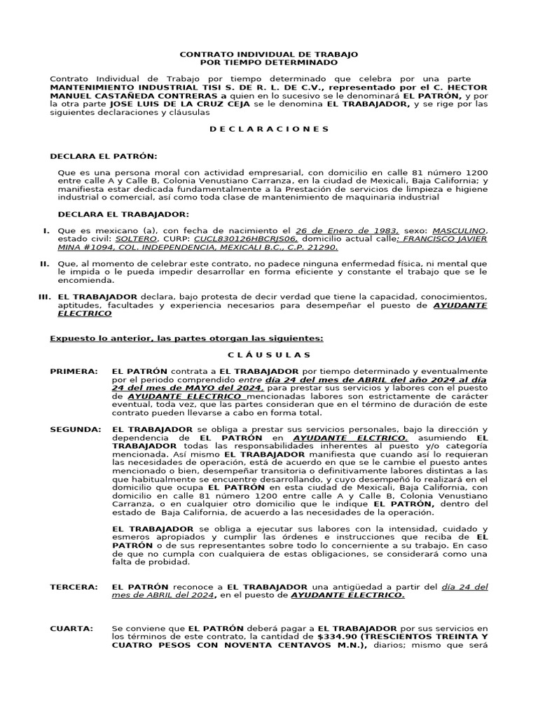 Jose Luis de La Cruz Ceja 1 | PDF | Tiempo de trabajo | Salario Jose Luis de La Cruz Ceja 1 | PDF | Tiempo de trabajo | Salario