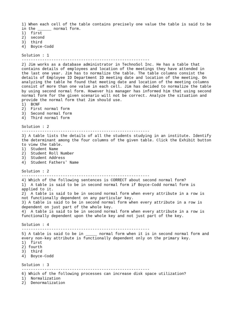 Database Normalization Concepts Explained | PDF | Database Index | Data ...