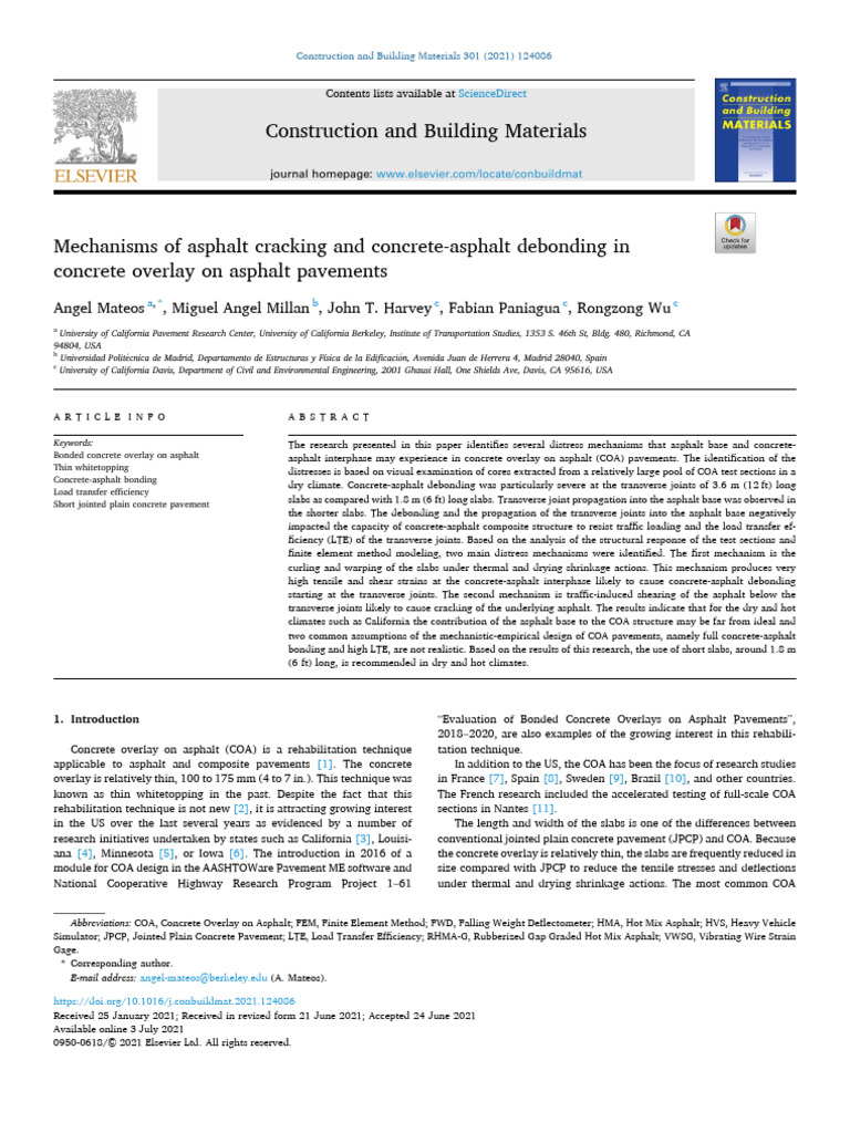 Mechanisms of Asphalt Cracking and Concrete-Asphalt Debonding in ...