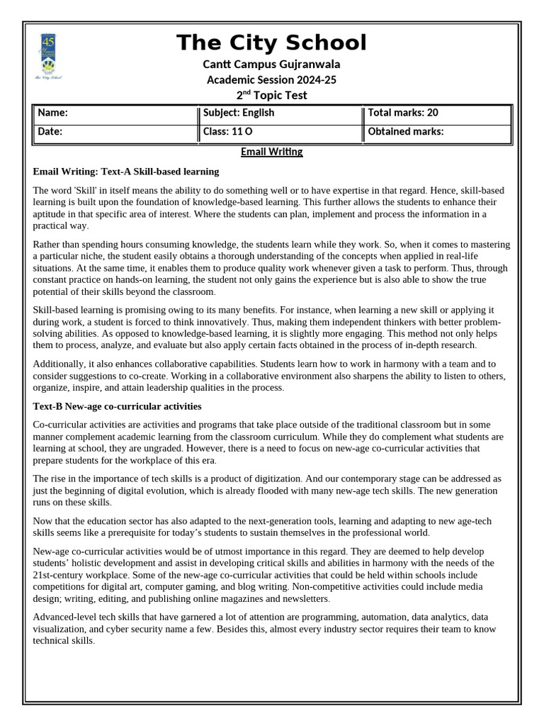 11 O Test | PDF | Learning | Cognition