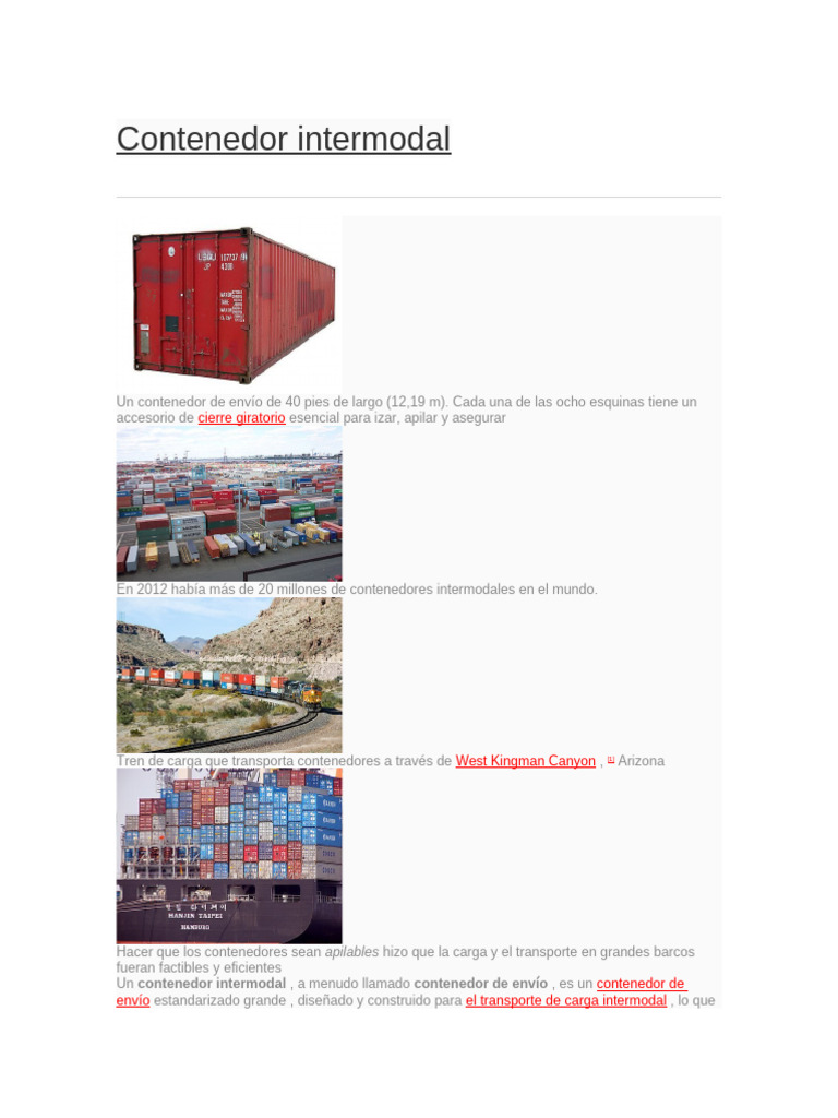 Contenedor Intermodal | PDF | Transporte Intermodal de Carga ...