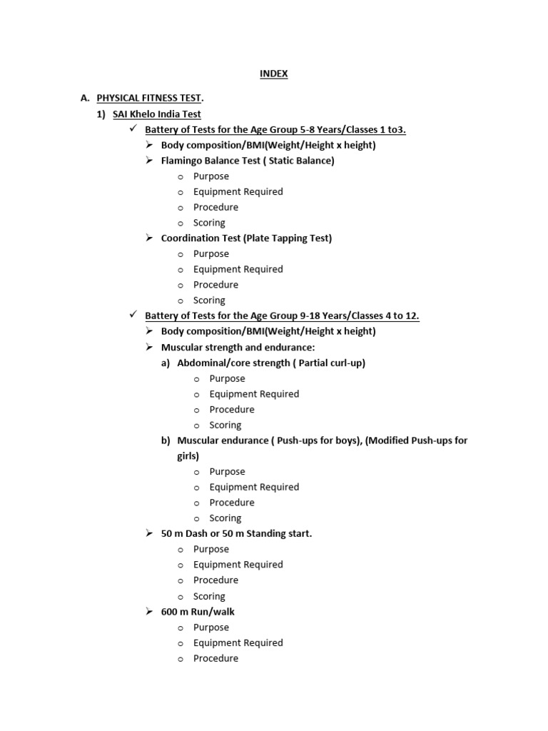 Index For Phe Practical. | PDF | Body Mass Index | Determinants Of Health