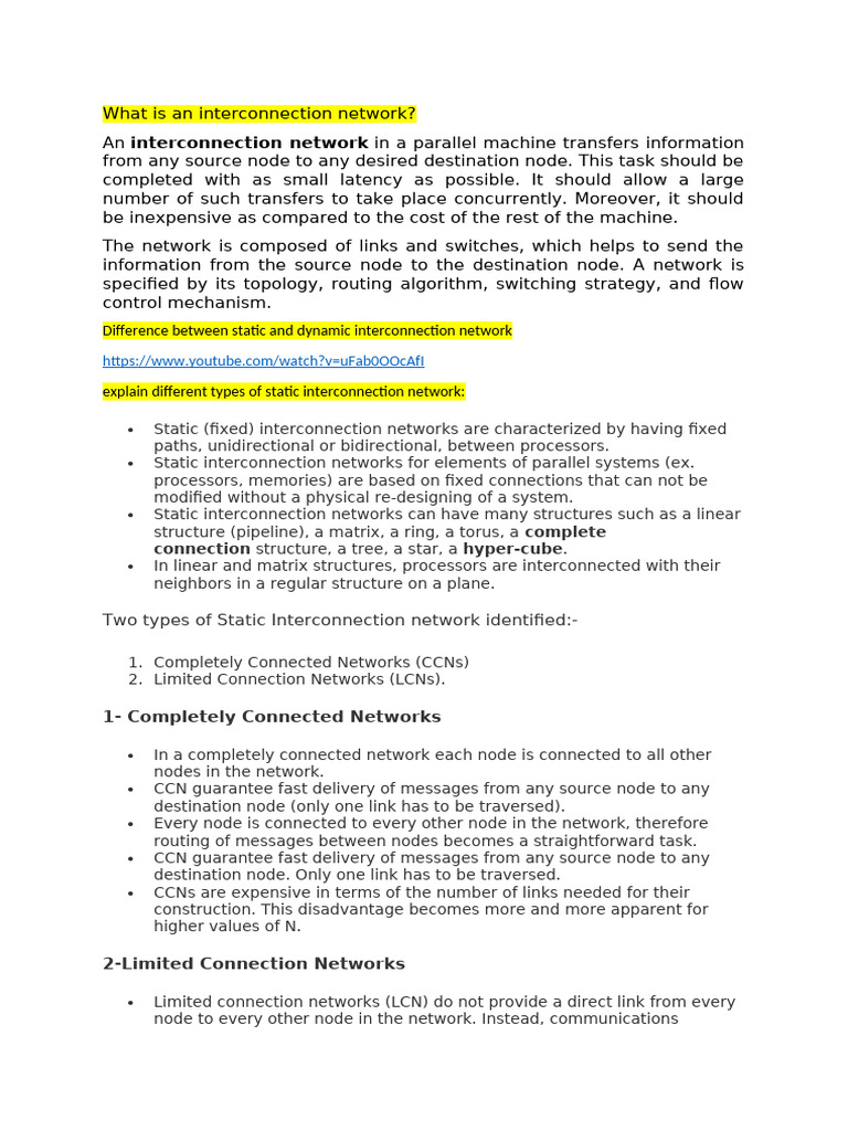 What Is An Interconnection Network | PDF | Computer Network | Input/Output